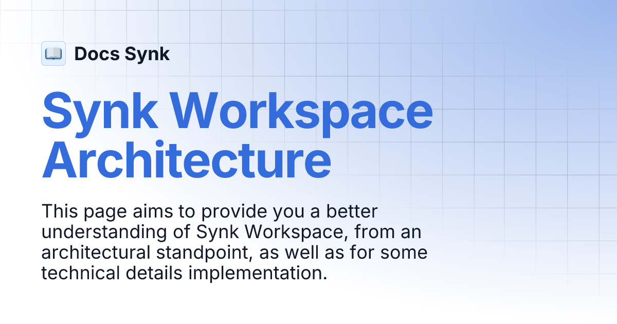 Synk Workspace Architecture | Docs Synk